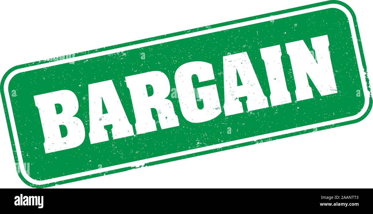 grungy green BARGAIN rubber stamp isolated on white vector illustration ...