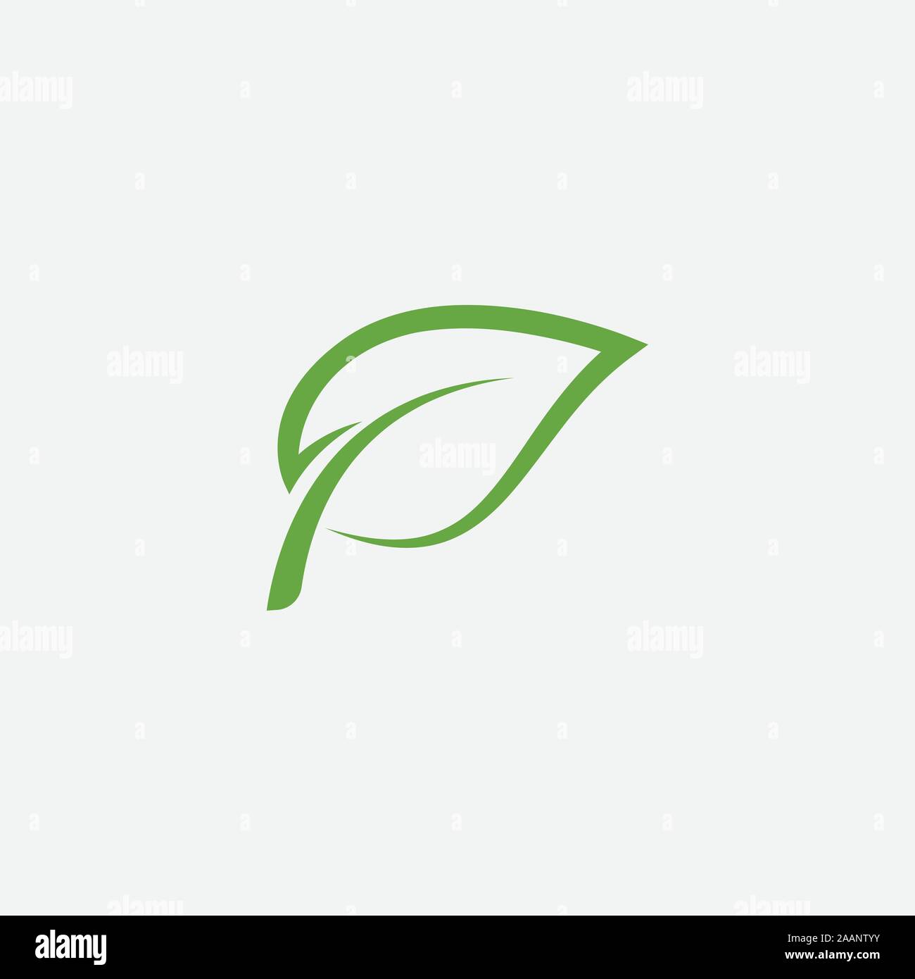 Green leaf ecology nature element vector icon, Leaf linear Icon, green ...