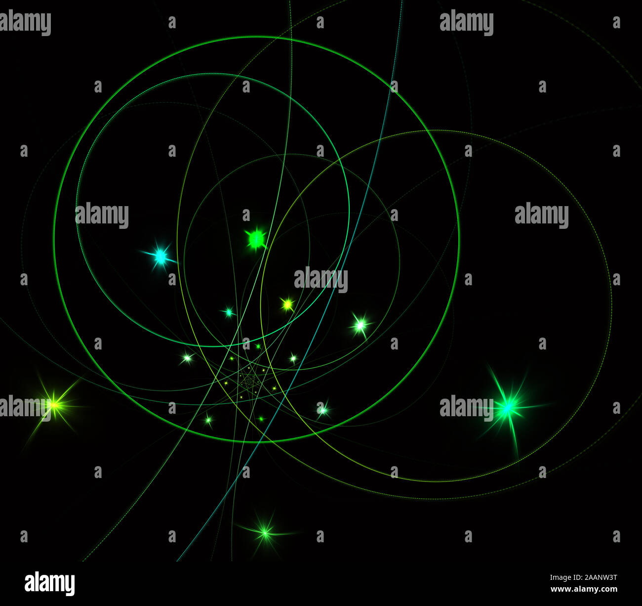 Spirals and circles. Endless and continuous line. String theory ...