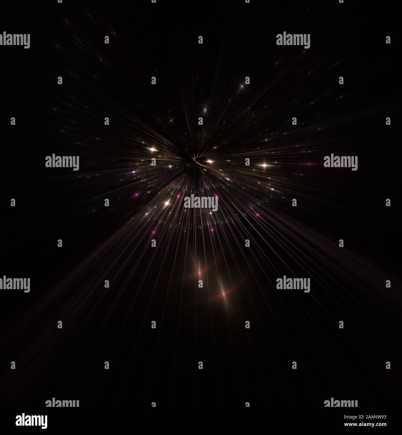 Big bang sparkles. Time warp, traveling in space. Abstract bokeh ...