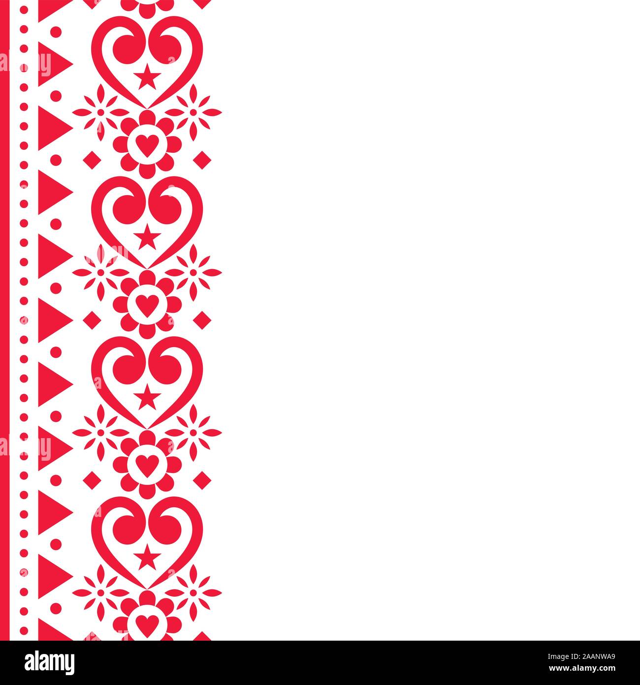Valentine's Day vector greeting card or wedding inviatation vertical ...