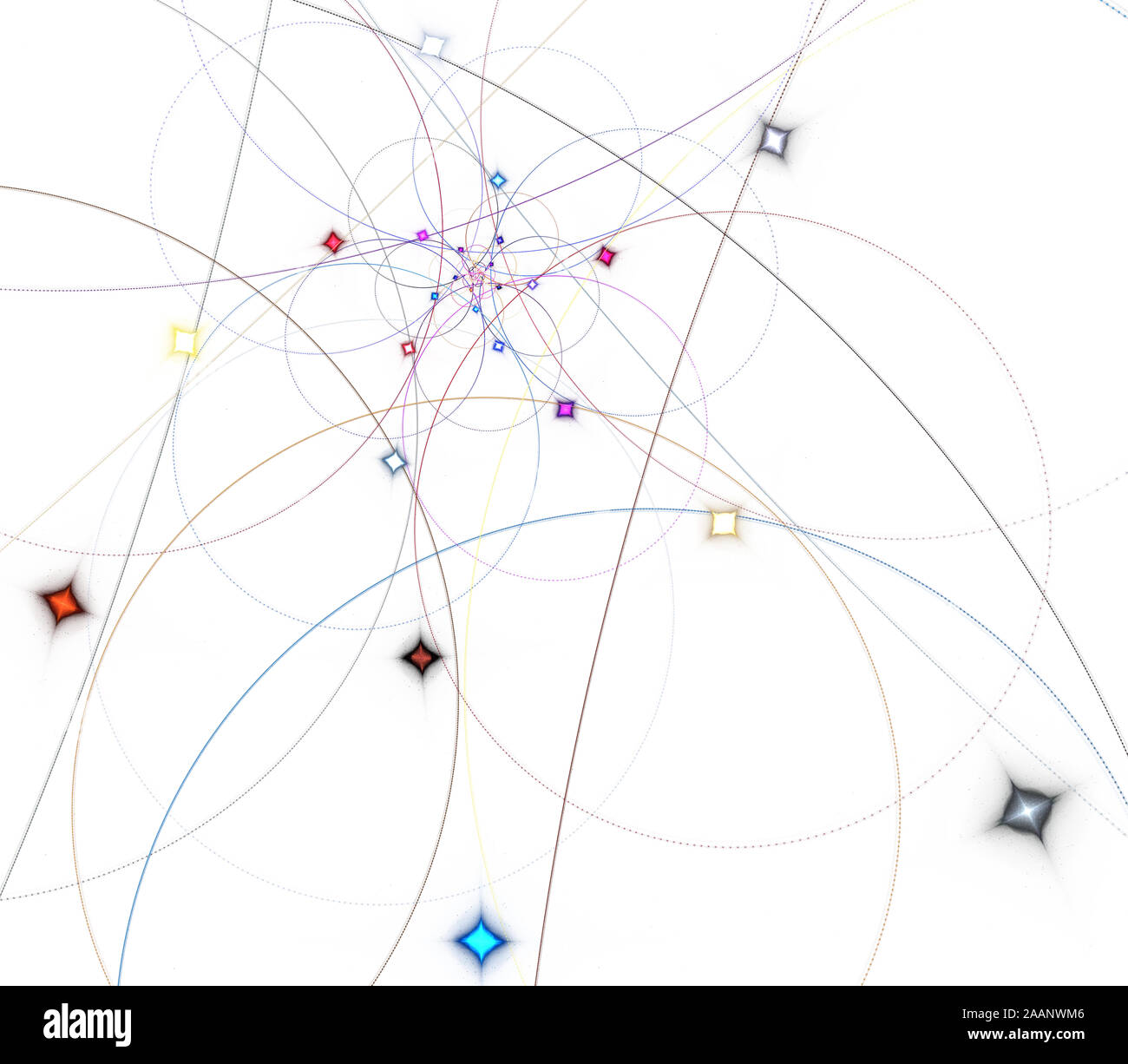 Spirals and circles. Endless and continuous line. String theory ...