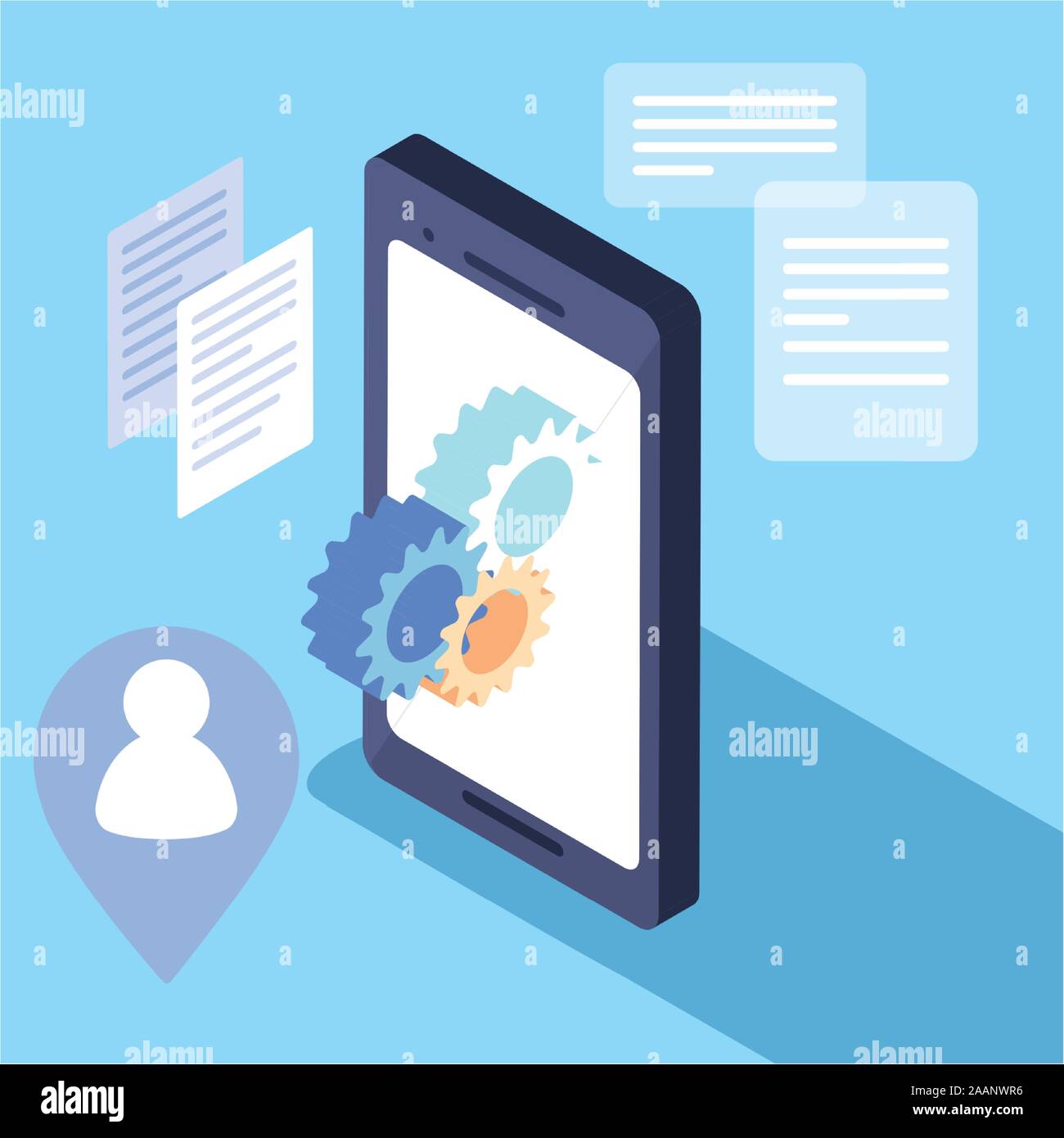 smartphone screen with mobile applications vector illustration design ...