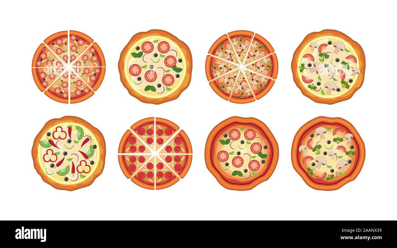 bundle of delicious pizza icons Stock Vector Image & Art - Alamy