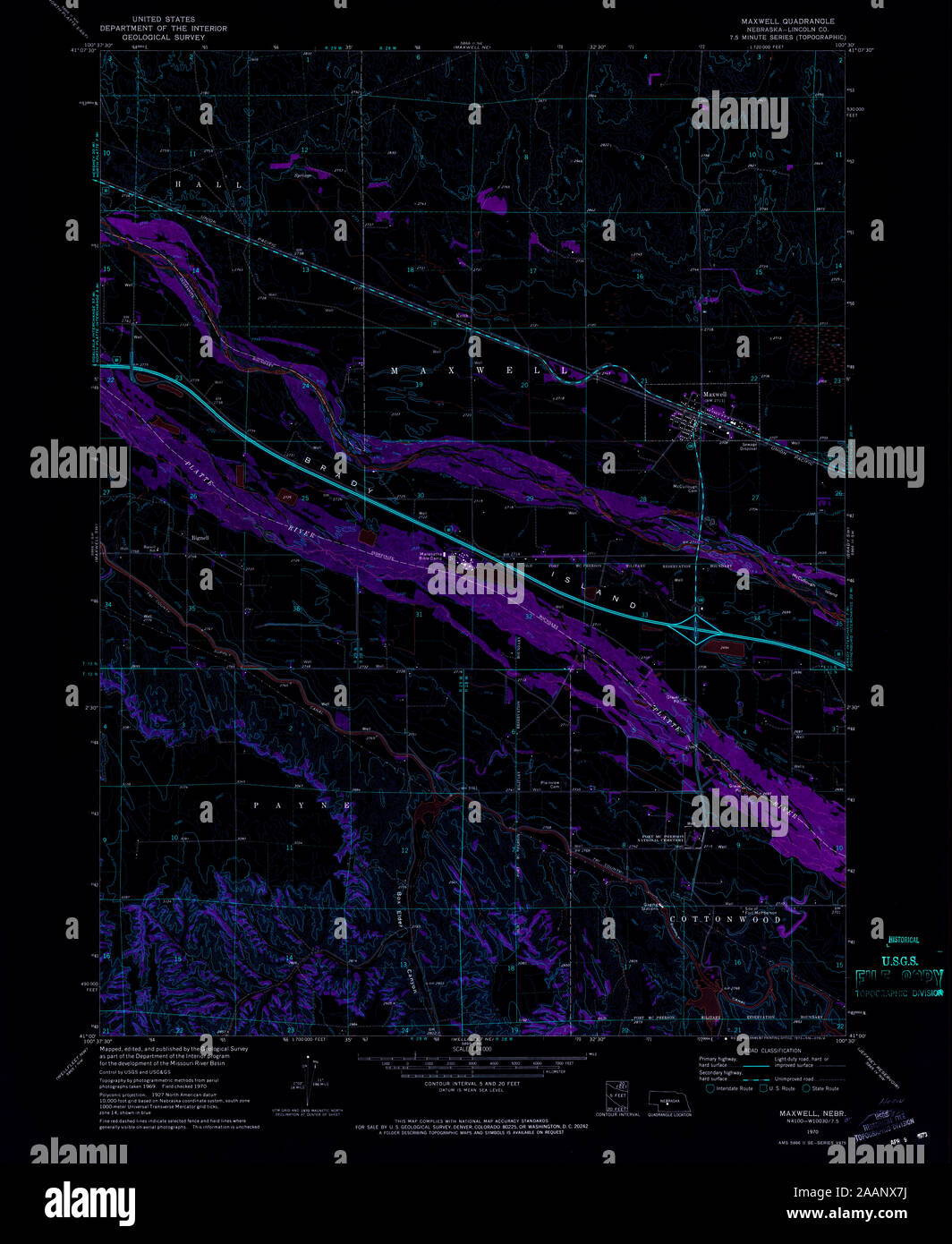 Maxwell nebraska map hi-res stock photography and images - Alamy