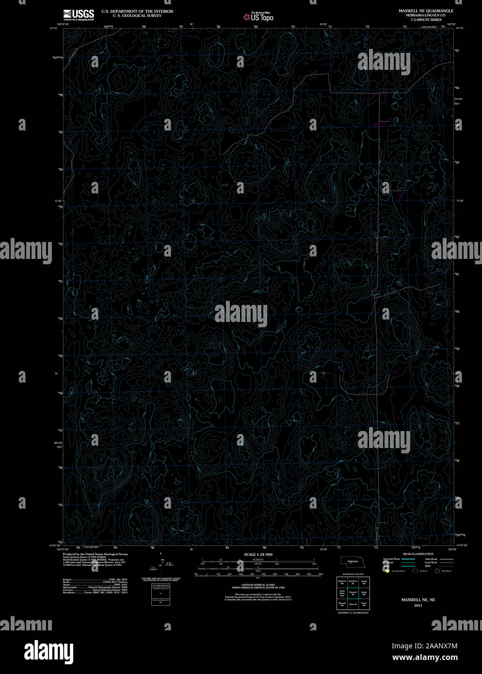 Maxwell nebraska map hi-res stock photography and images - Alamy