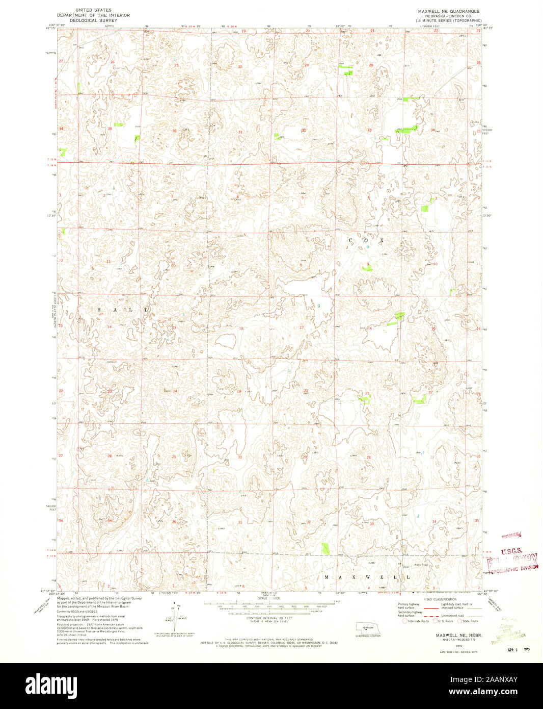 Maxwell nebraska map hi-res stock photography and images - Alamy