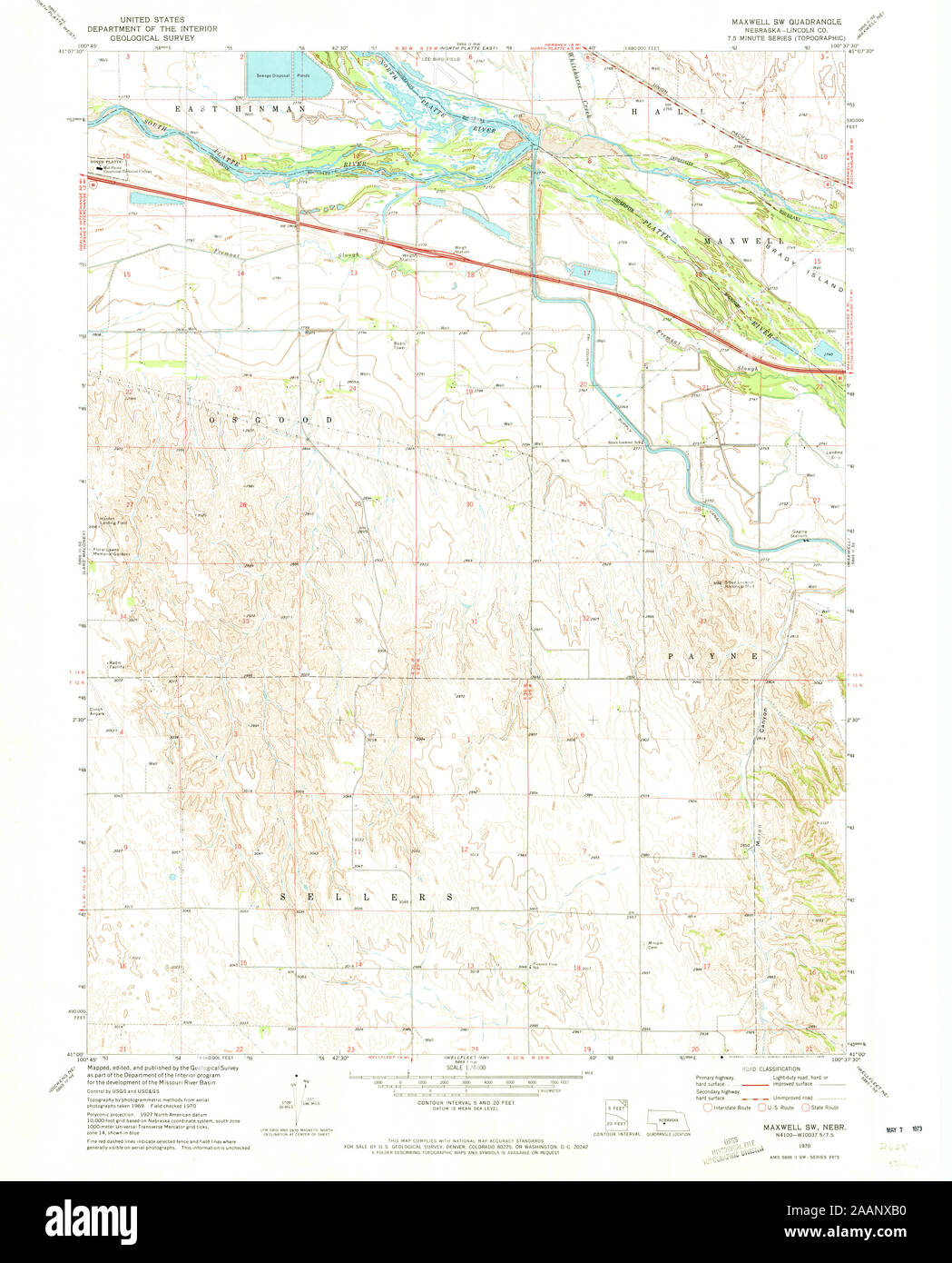 Maxwell nebraska map hi-res stock photography and images - Alamy