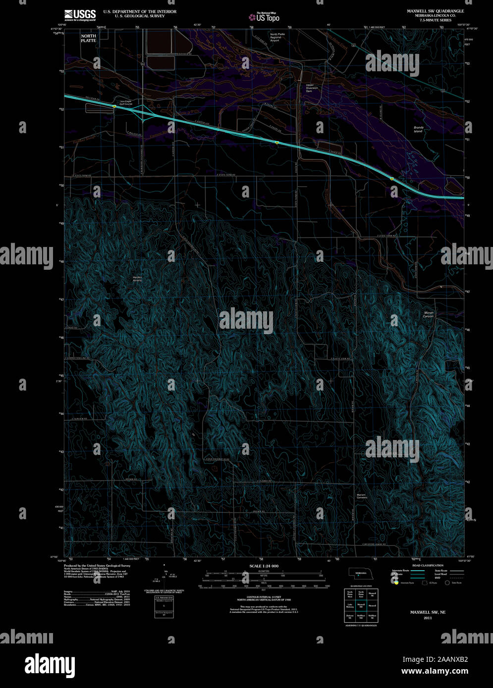 Maxwell nebraska map hi-res stock photography and images - Alamy