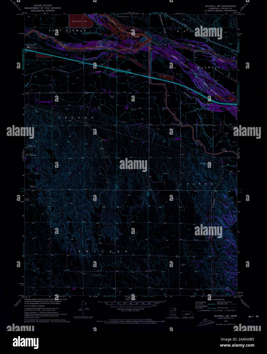 Maxwell nebraska map hi-res stock photography and images - Alamy