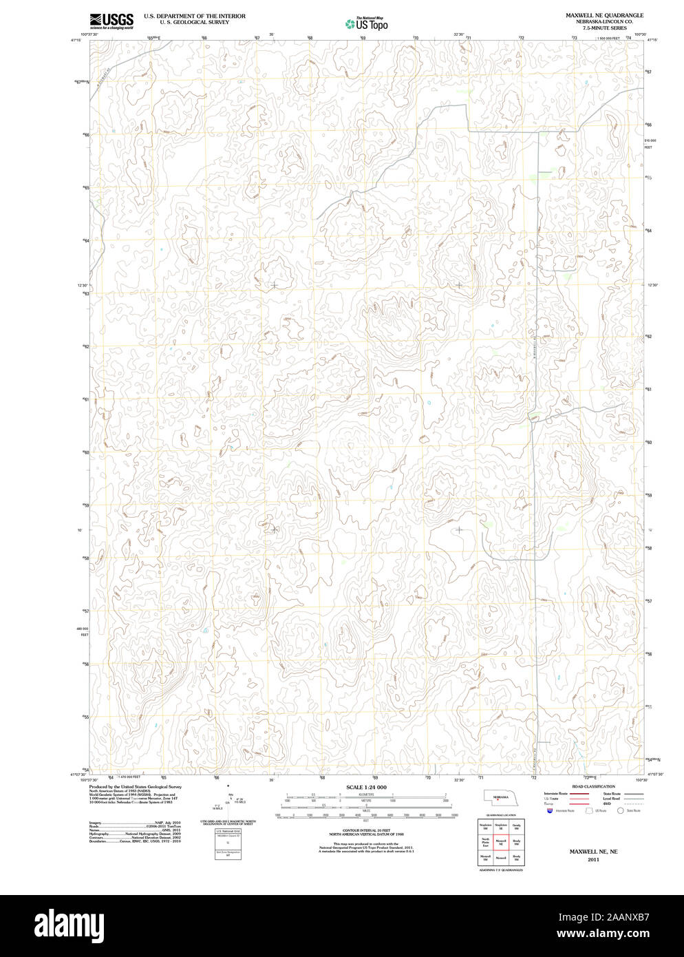 Maxwell nebraska map hi-res stock photography and images - Alamy
