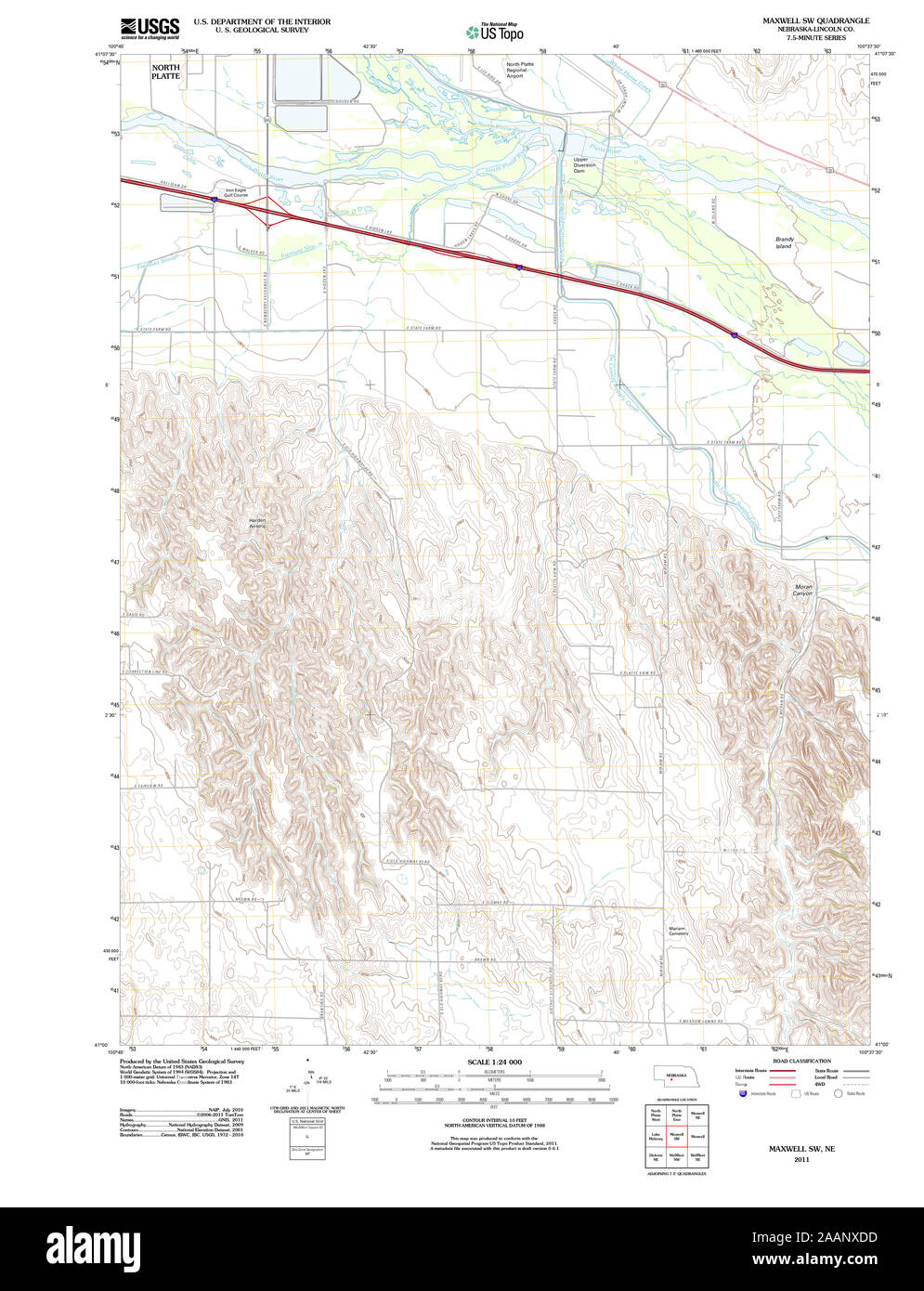 Maxwell nebraska map hi-res stock photography and images - Alamy