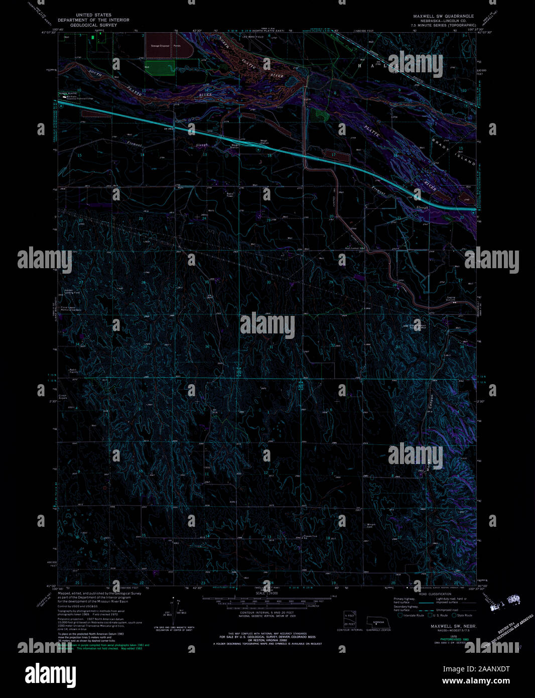 Maxwell nebraska map hi-res stock photography and images - Alamy