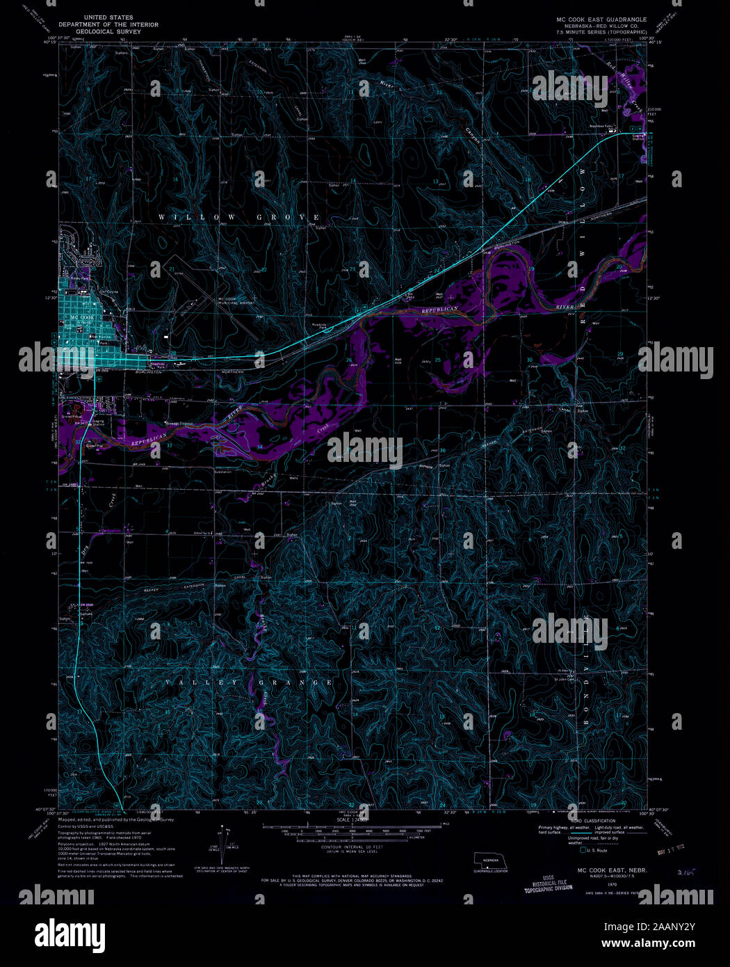 Map of mccook nebraska hi-res stock photography and images - Alamy