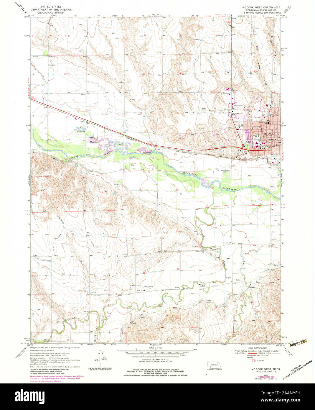 Map of mccook hi-res stock photography and images - Alamy