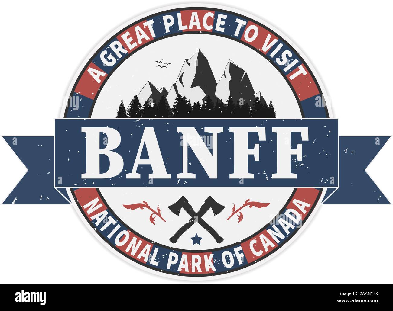 Banff national park grunge rubber stamp on white background, vector ...