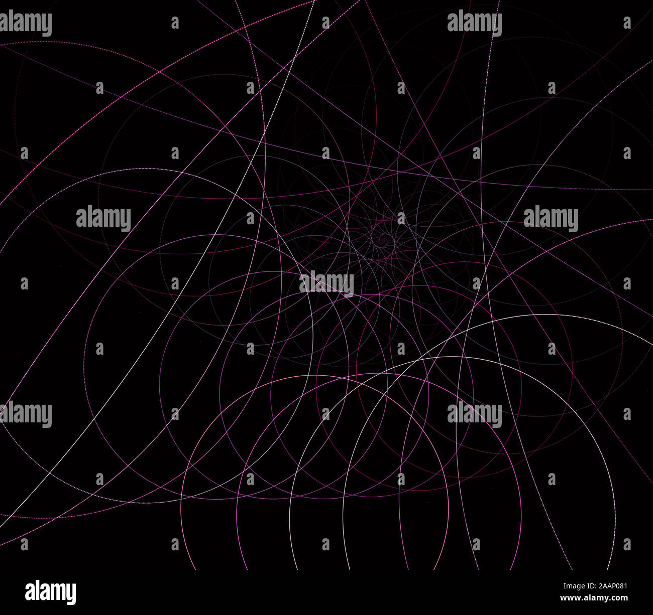 Spirals and circles. Endless and continuous line. String theory ...