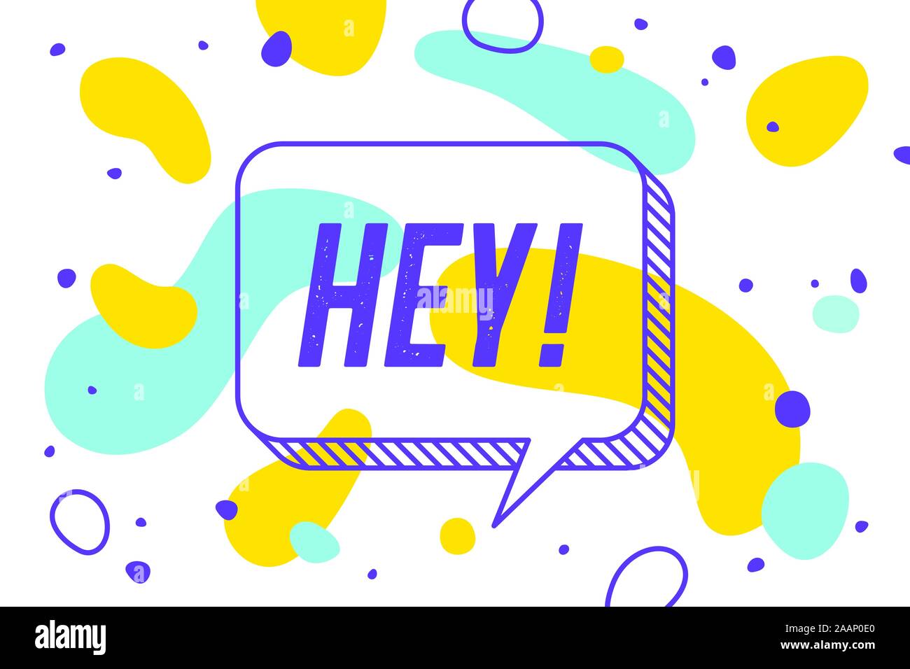 HEY. Banner, speech bubble, poster and sticker concept Stock Vector ...