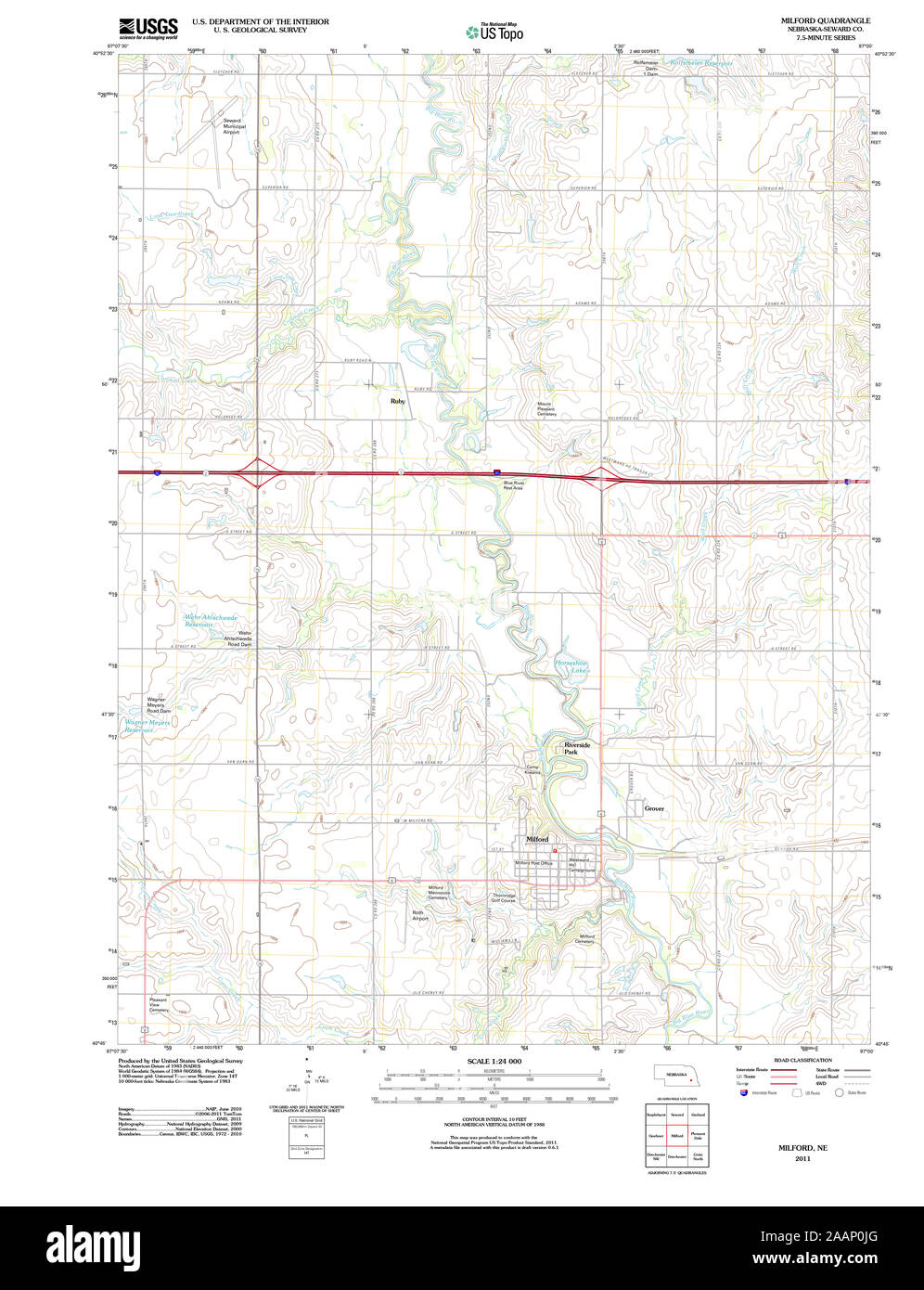Milford nebraska map hi-res stock photography and images - Alamy