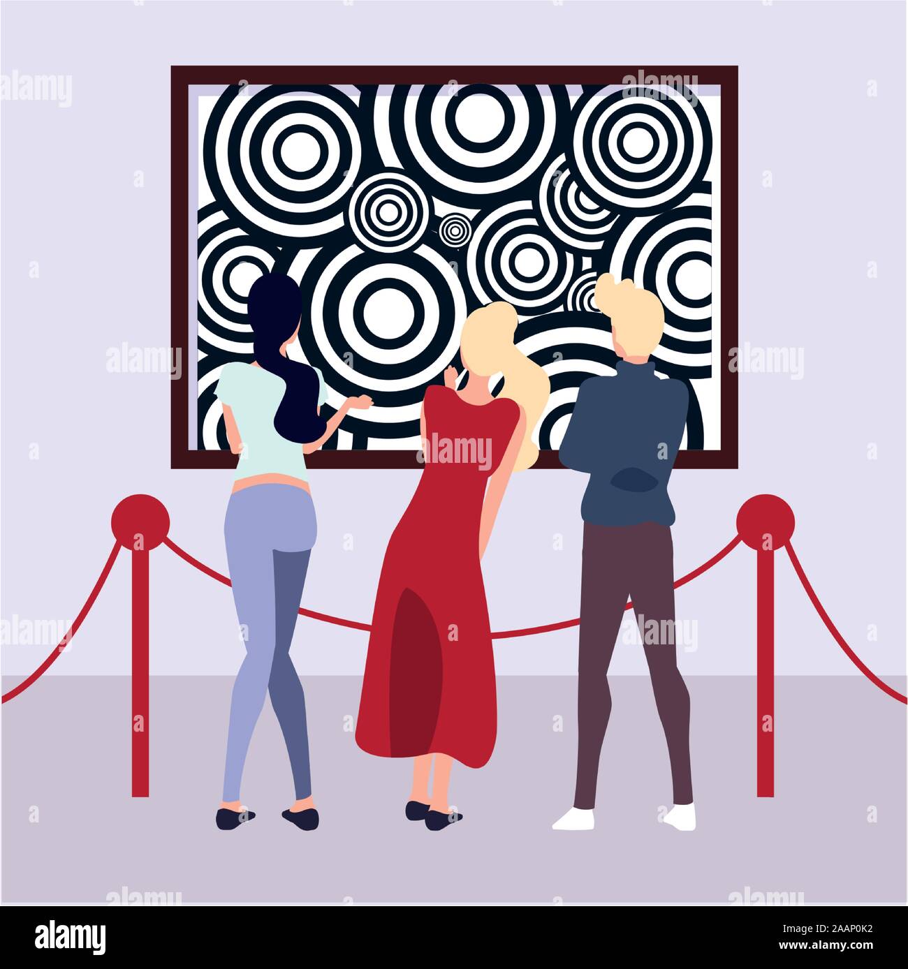 Group Of People In Contemporary Art Gallery Exhibition Visitors