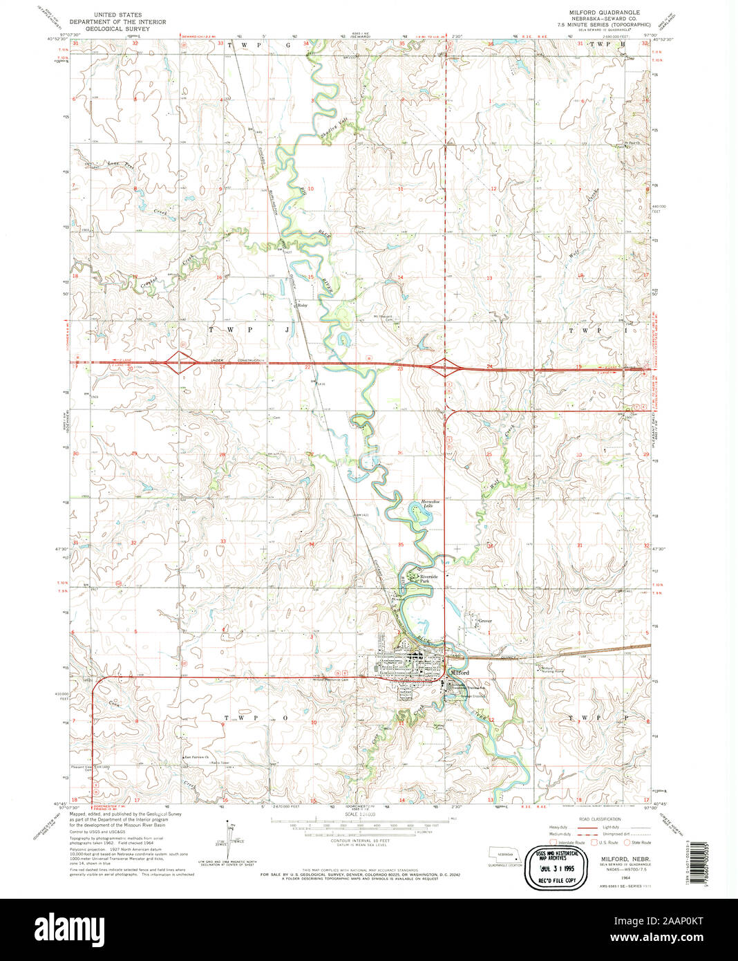 Map of milford nebraska hi-res stock photography and images - Alamy
