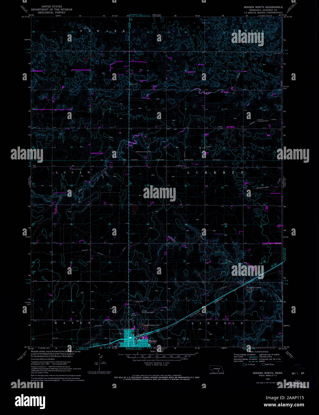Map of minden nebraska hi-res stock photography and images - Alamy