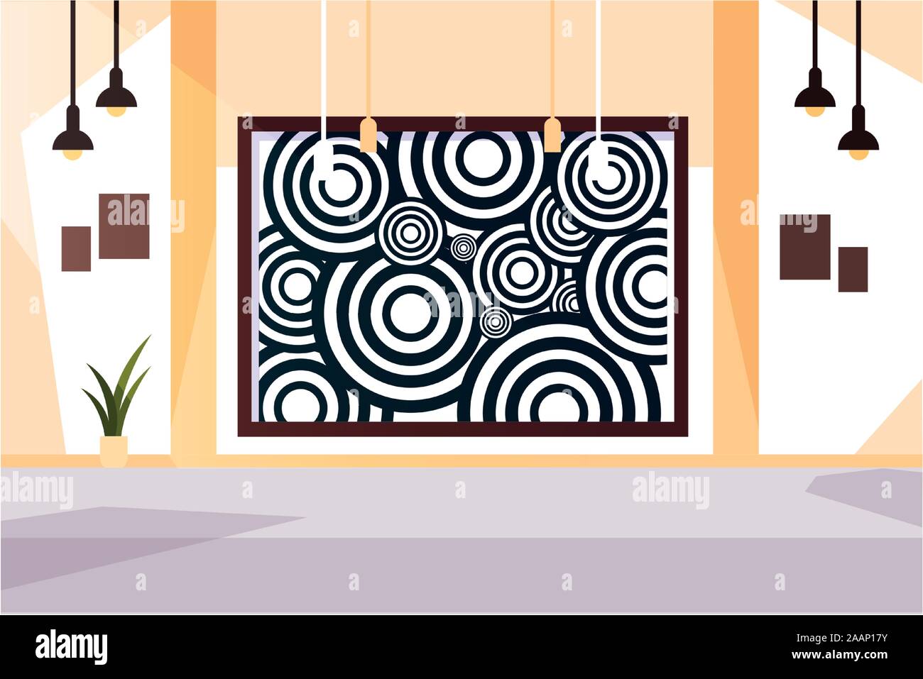 exhibition hall , art gallery on white background vector illustration ...