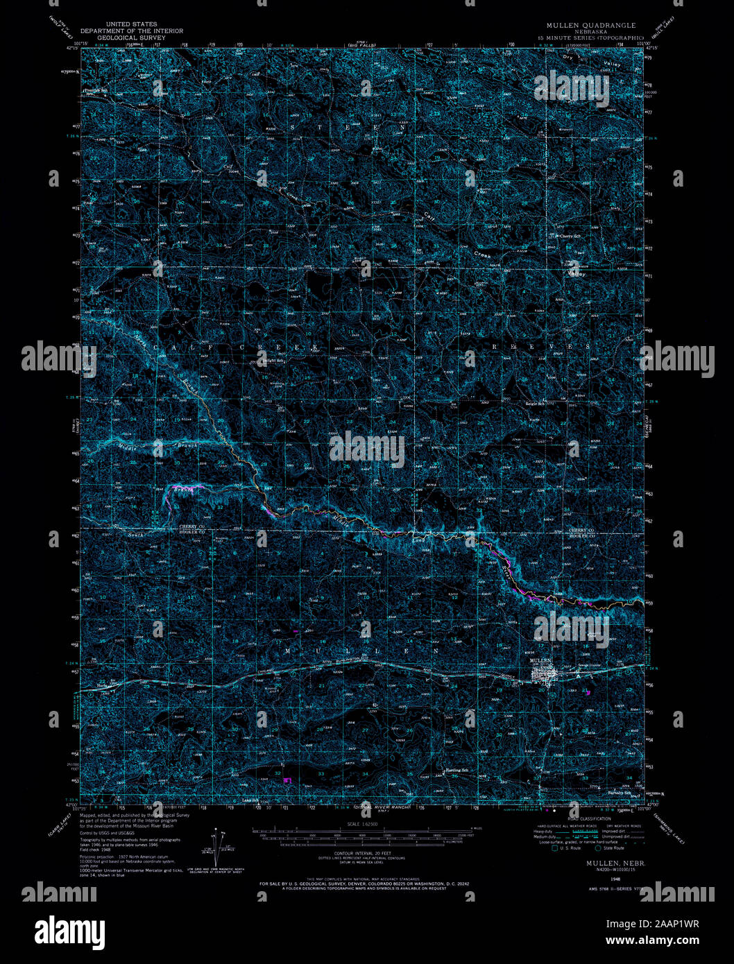 Mullen nebraska map hi-res stock photography and images - Alamy