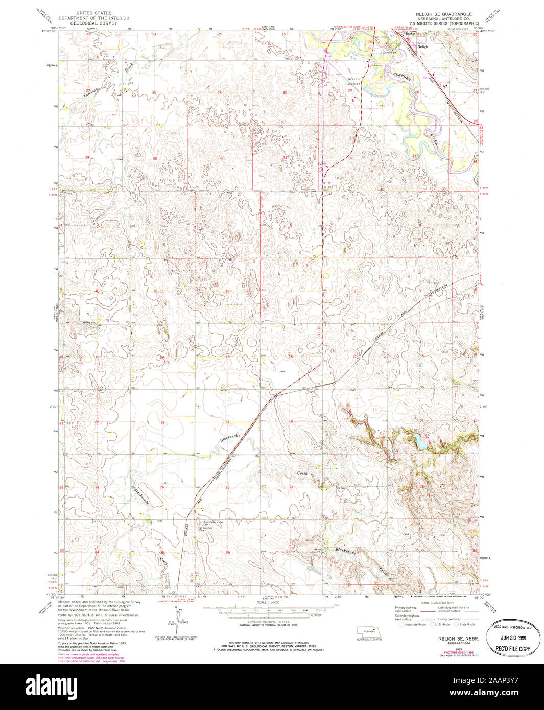 Map of neligh nebraska Cut Out Stock Images & Pictures - Alamy
