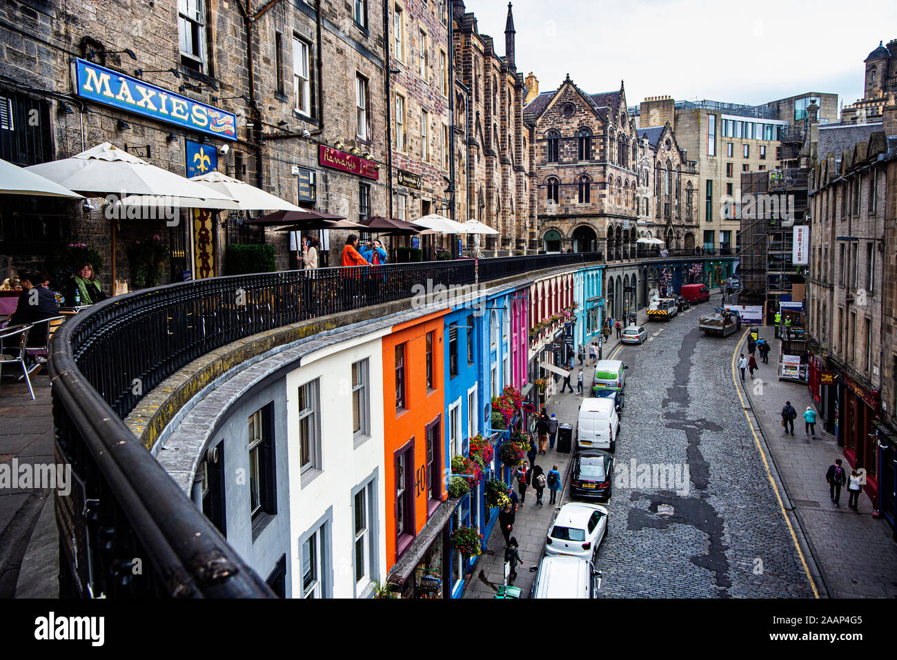 Landscape View of Edinburgh’s Famous West Bow / Victoria Street ...