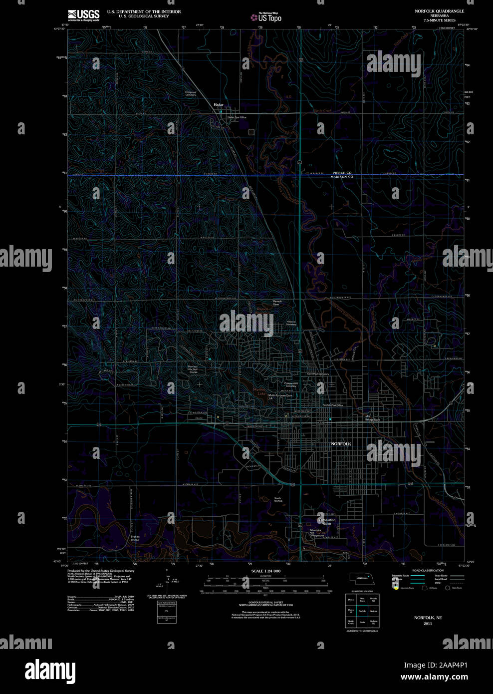 Map of norfolk nebraska hi-res stock photography and images - Alamy