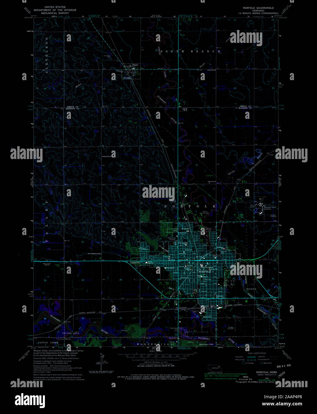 Map of norfolk nebraska hi-res stock photography and images - Alamy