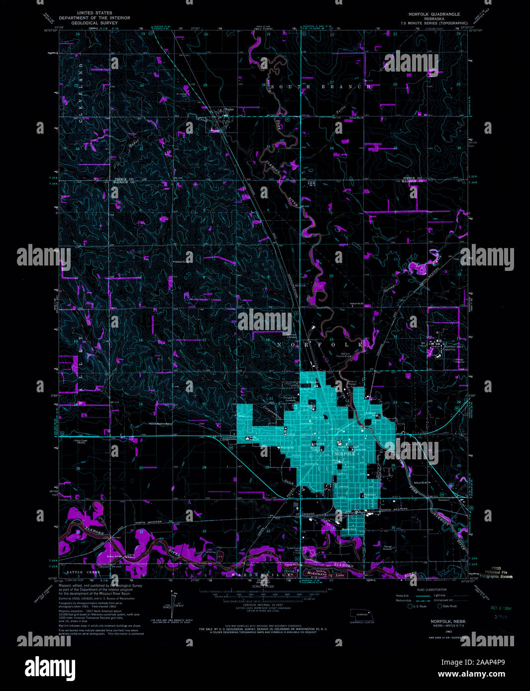 Map of norfolk nebraska hi-res stock photography and images - Alamy