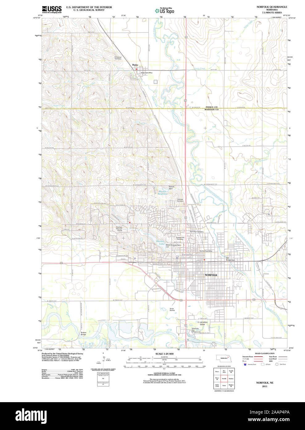 Map of norfolk nebraska hi-res stock photography and images - Alamy