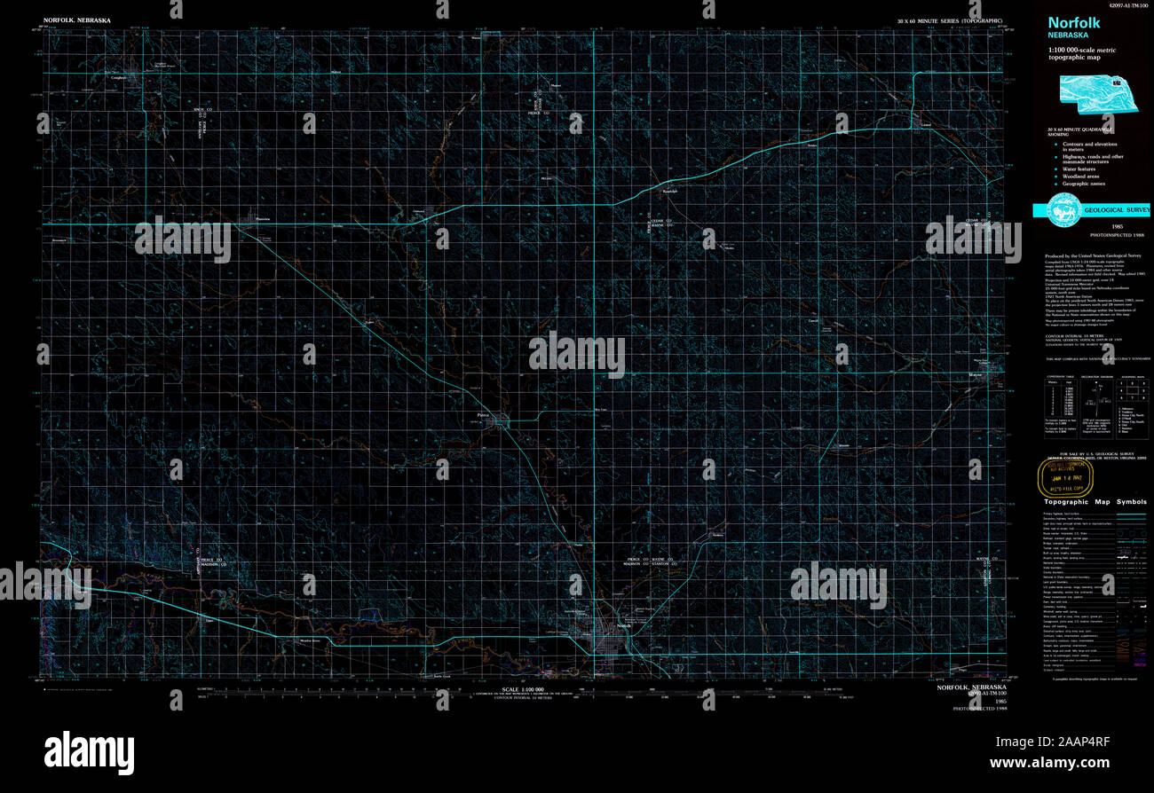 Map of norfolk nebraska hi-res stock photography and images - Alamy
