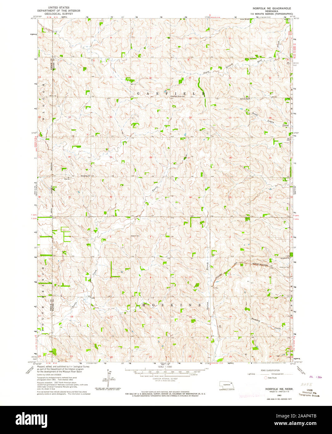 Map of norfolk nebraska hi-res stock photography and images - Alamy