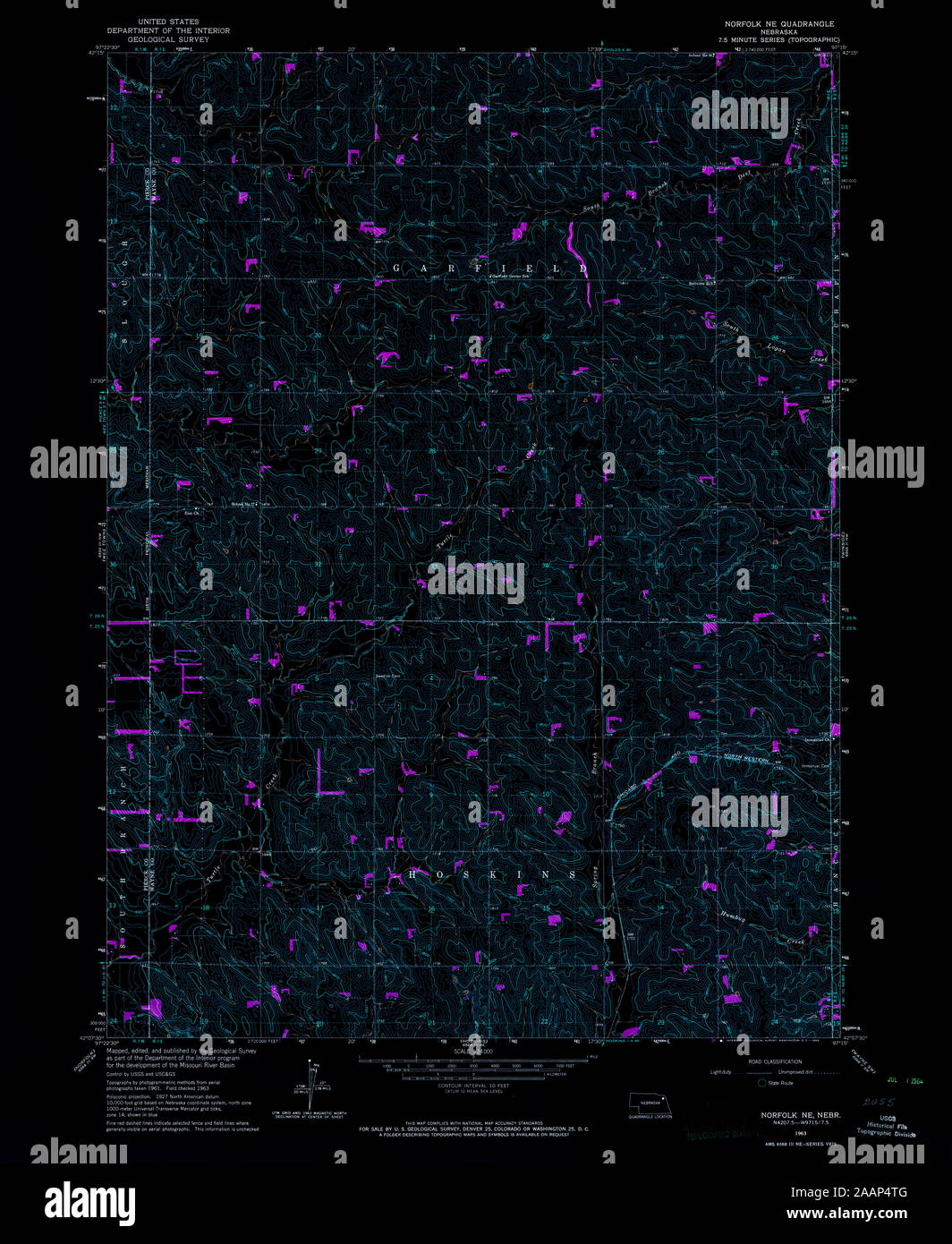 Map of norfolk nebraska hi-res stock photography and images - Alamy