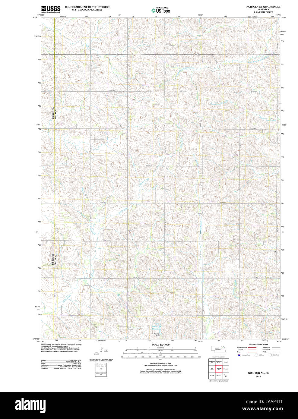 Map of norfolk nebraska Cut Out Stock Images & Pictures - Alamy