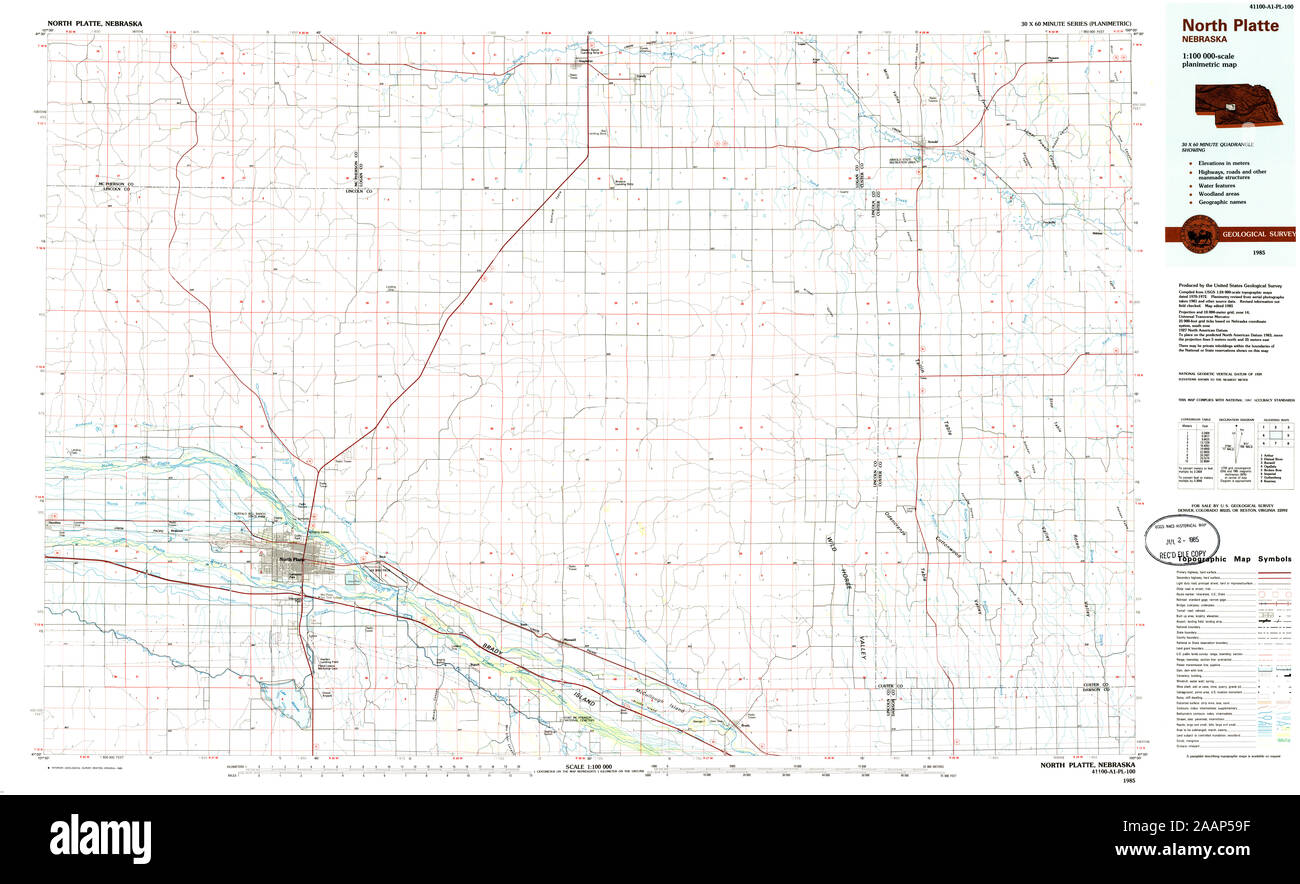 North platte nebraska map hi-res stock photography and images - Alamy