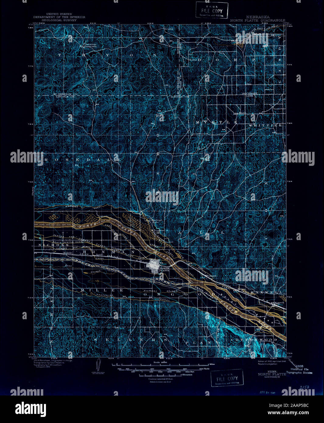 North platte nebraska map hi-res stock photography and images - Alamy