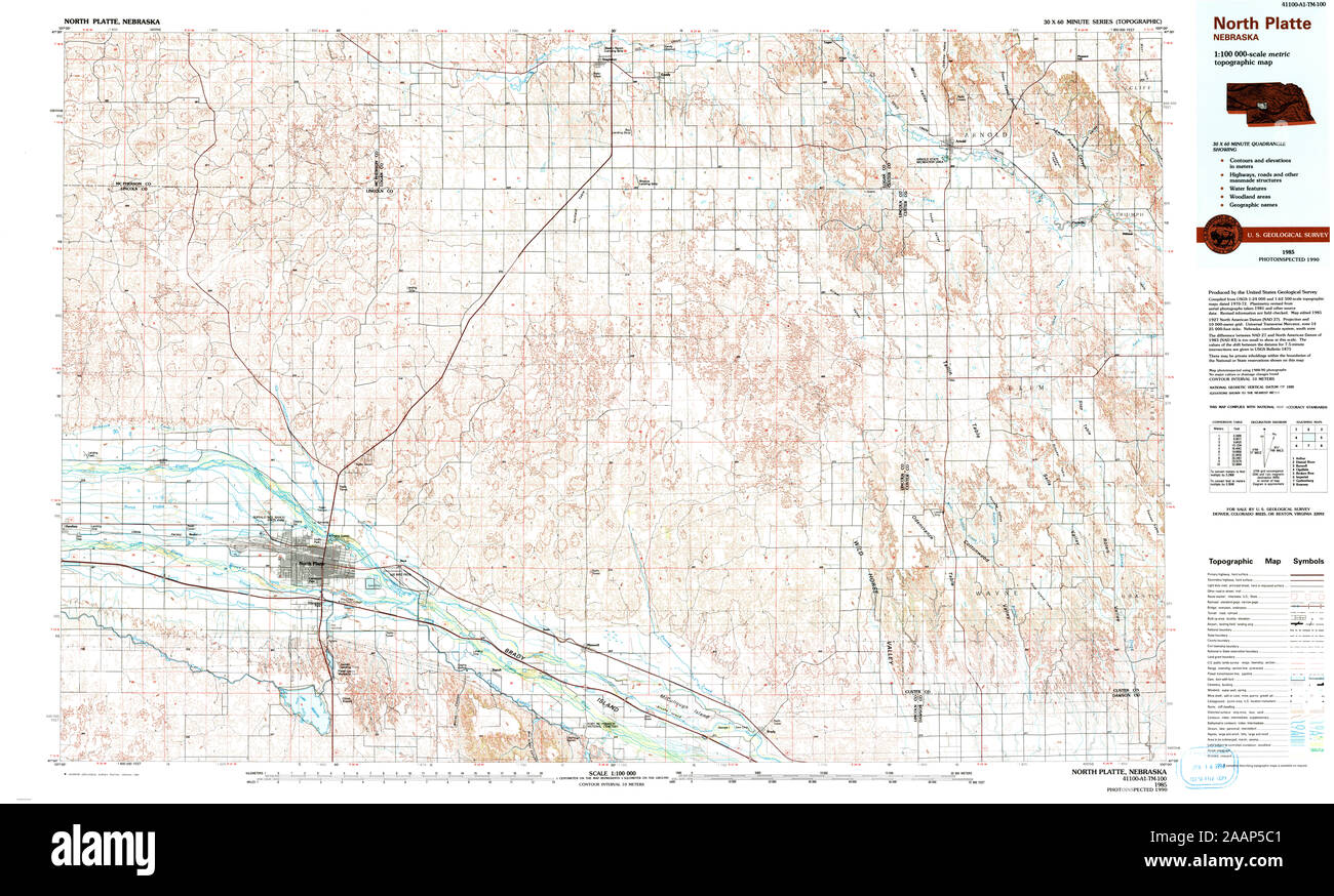 Map of north platte Cut Out Stock Images & Pictures - Alamy