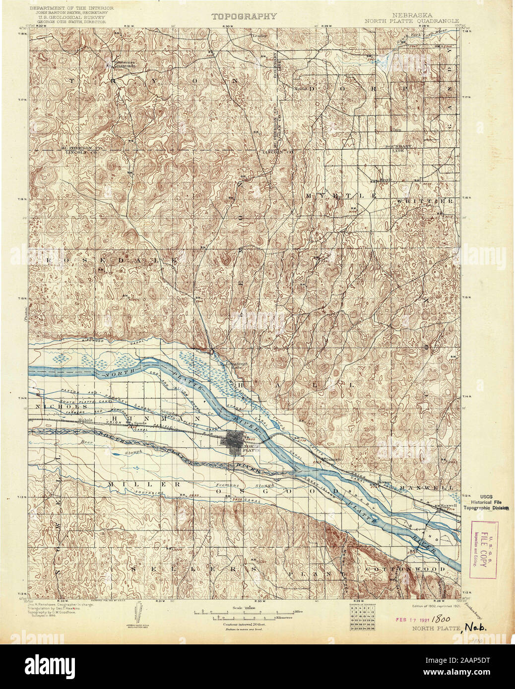 North platte nebraska map hi-res stock photography and images - Alamy
