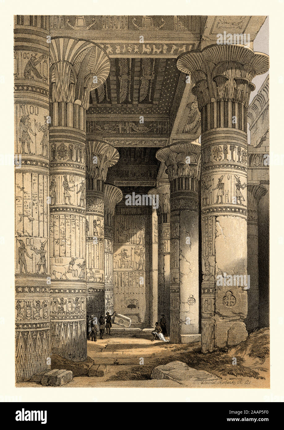 View Under the Grand Portico of the Temple of Philae, Nubia, Egypt. By ...