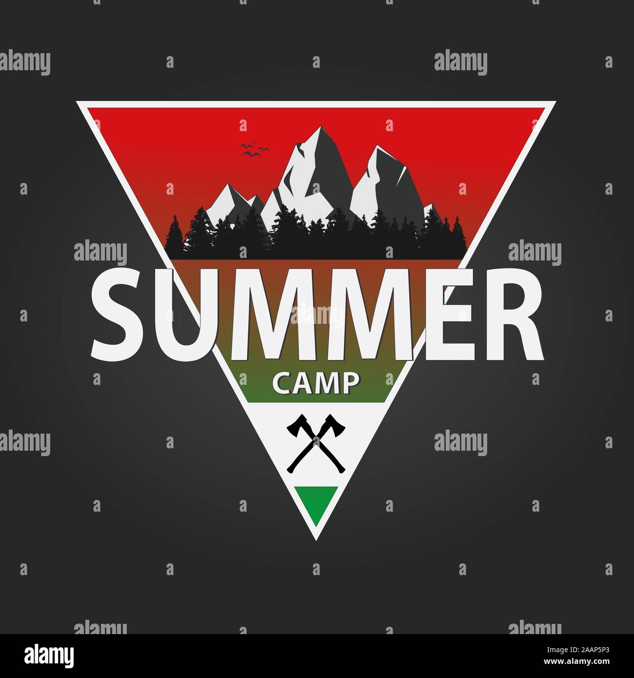 summer camp badge graphic logo emblem design Stock Vector Image & Art ...