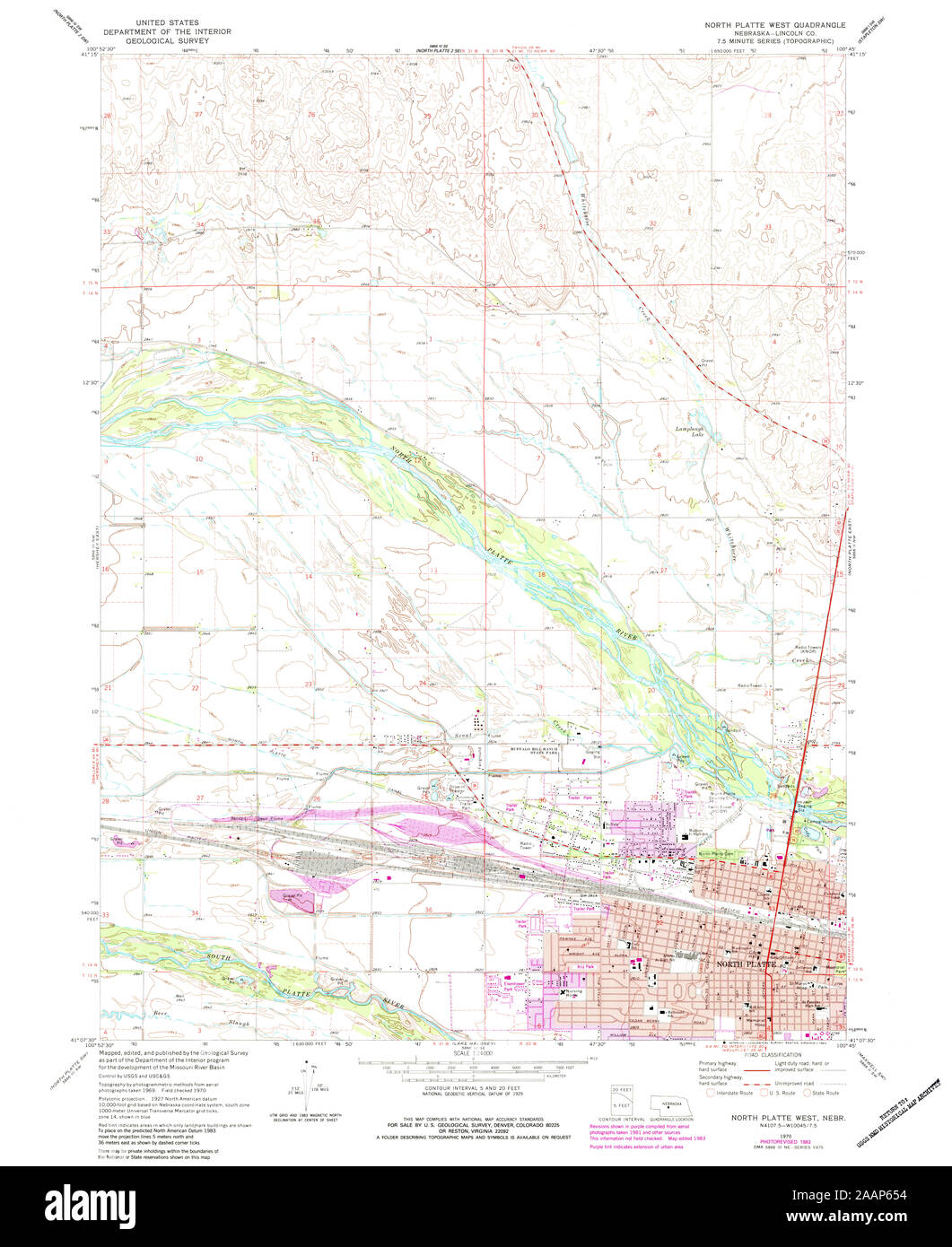 Map of north platte Cut Out Stock Images & Pictures - Alamy