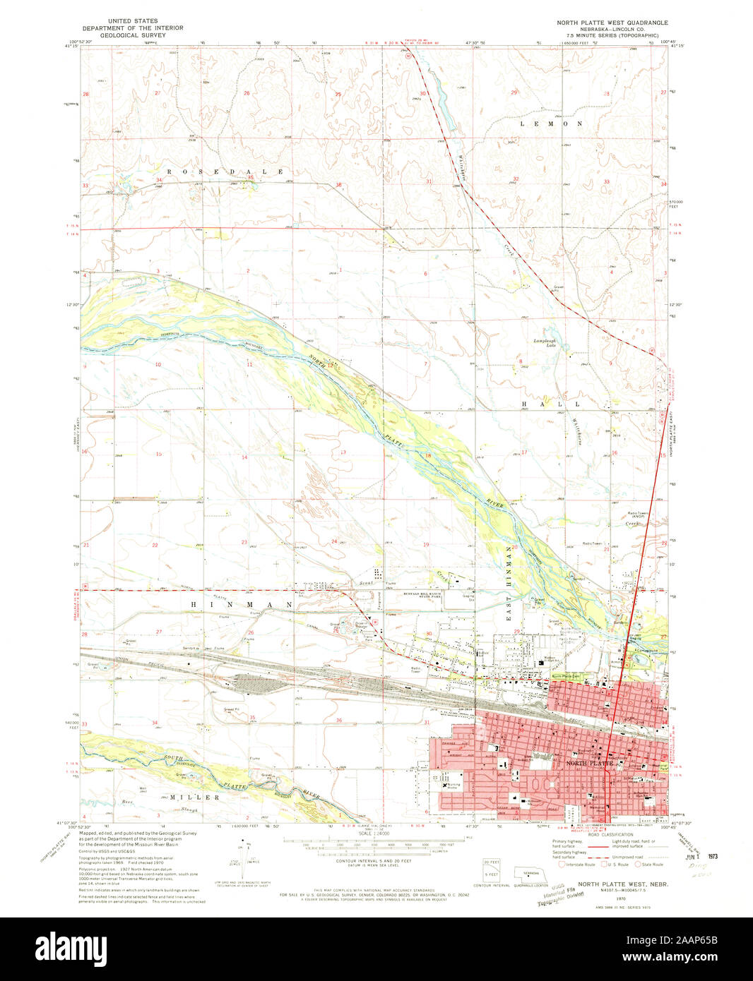Map of north platte Cut Out Stock Images & Pictures - Alamy