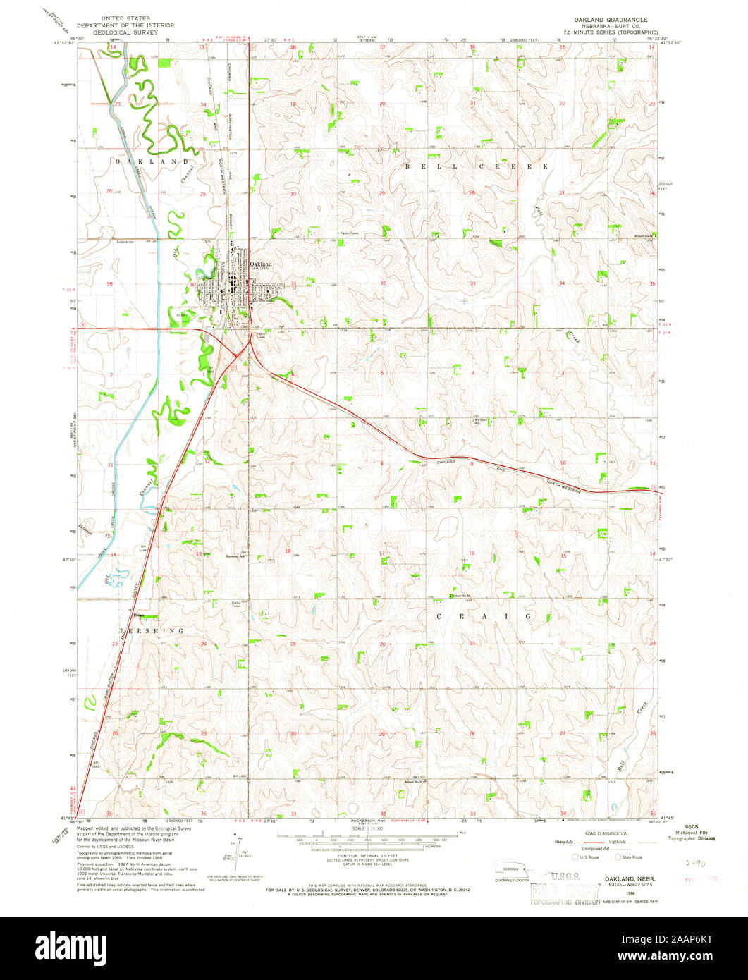 Map of oakland nebraska hi-res stock photography and images - Alamy