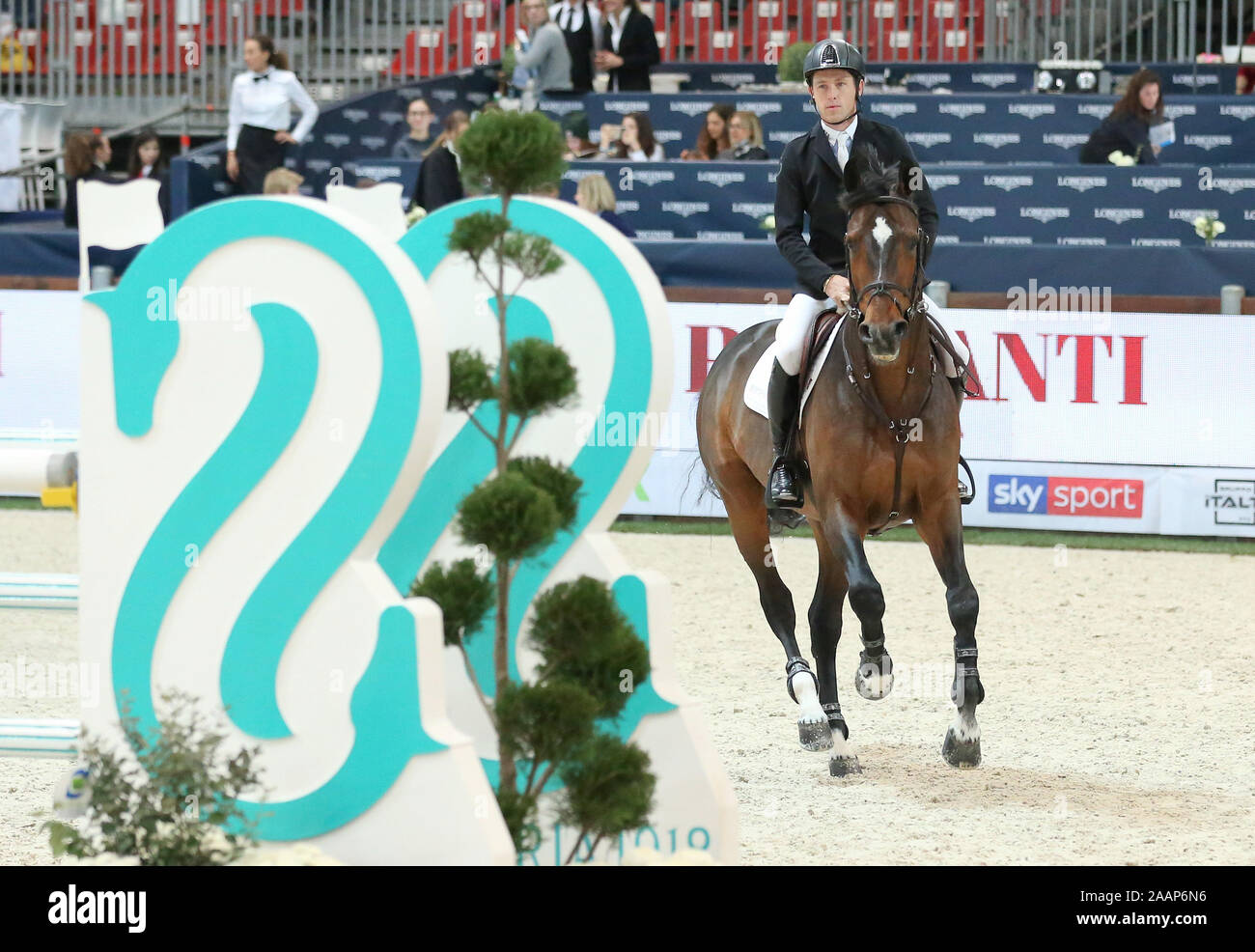 VERONA, ITALY - NOV 09: Scott Brash competing with his horse Hello ...