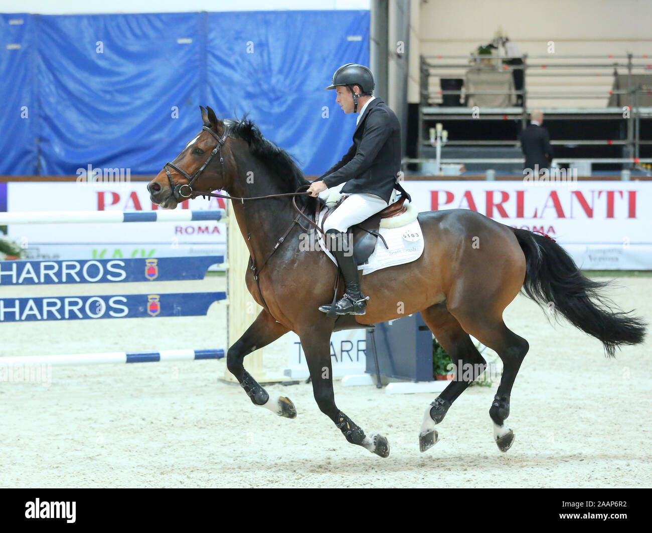 VERONA, ITALY - NOV 09: Scott Brash competing with his horse Hello ...