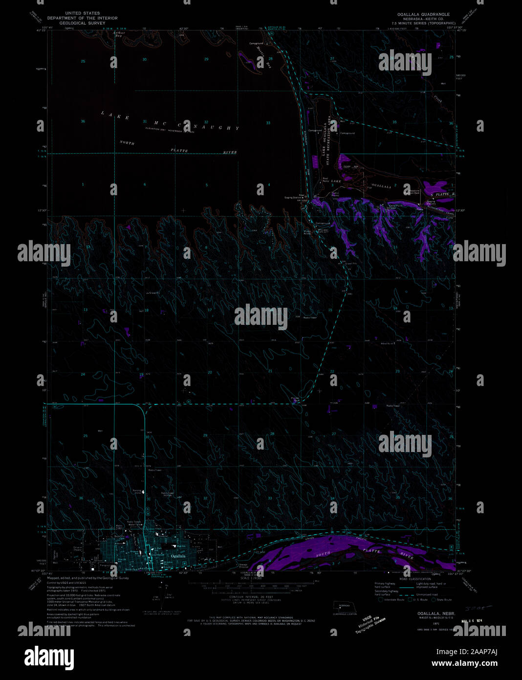 Map of ogallala nebraska hi-res stock photography and images - Alamy